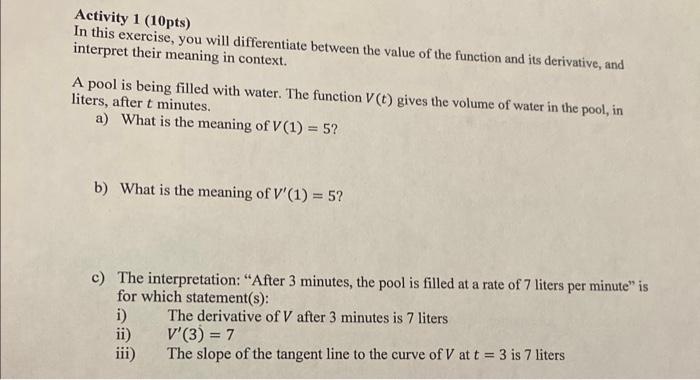 Solved Activity 1 (10pts) In this exercise, you will | Chegg.com