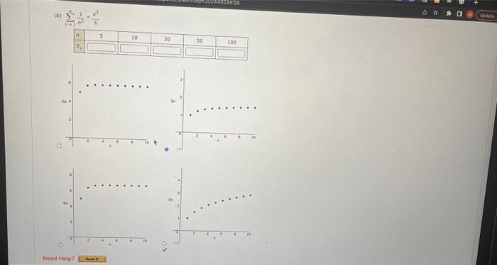 Solved rate at which the sequence of partial sums approaches | Chegg.com