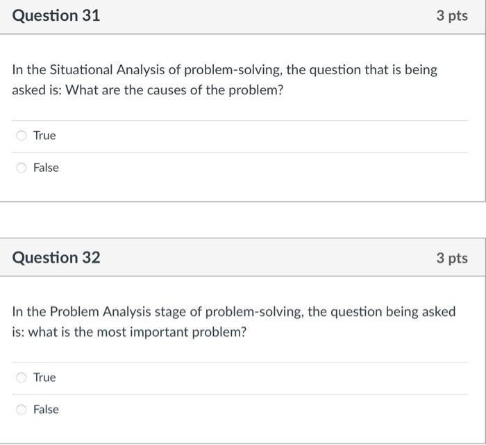 Solved Question 31 3 pts In the Situational Analysis of | Chegg.com