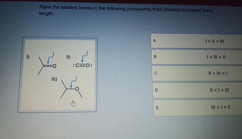 Solved Rank the labeled bonds in the following compounds | Chegg.com