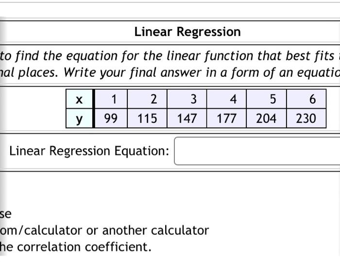 Solved to find the equation for the linear function that | Chegg.com