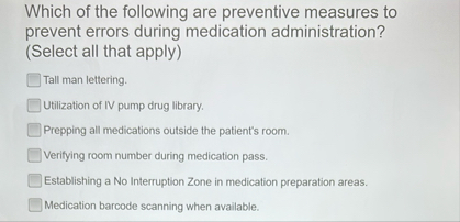 Solved Which of the following are preventive measures to | Chegg.com