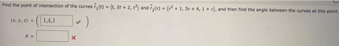 Solved Find the point of intersection of the curves | Chegg.com