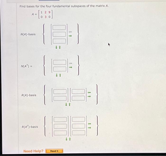 Solved Find bases for the four fundamental subspaces of the | Chegg.com
