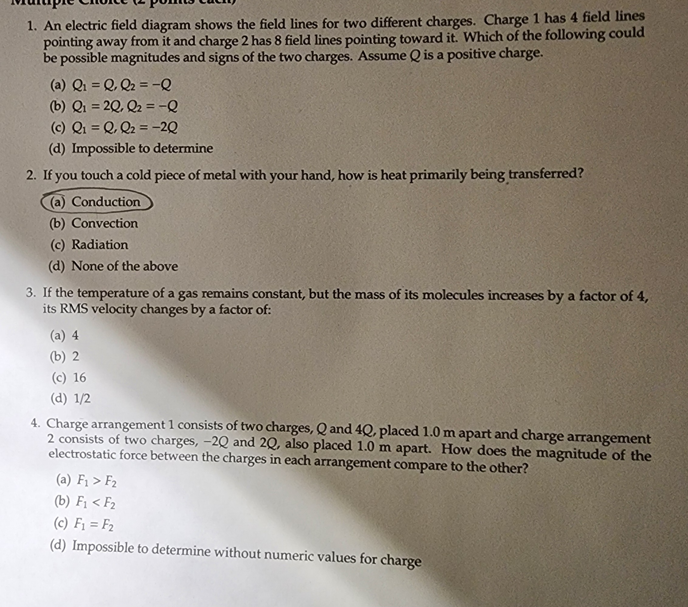 Solved An electric field diagram shows the field lines for | Chegg.com