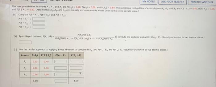Solved P(A∩A1)= P(E∩A2)= Rब (A3)= | Chegg.com