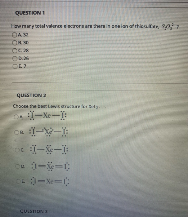 Solved QUESTION 1 How many total valence electrons are there | Chegg.com