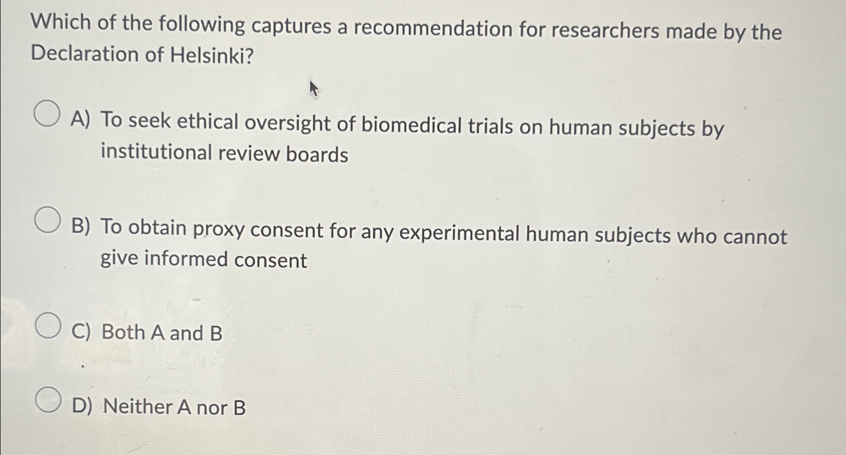 Solved Which of the following captures a recommendation for | Chegg.com