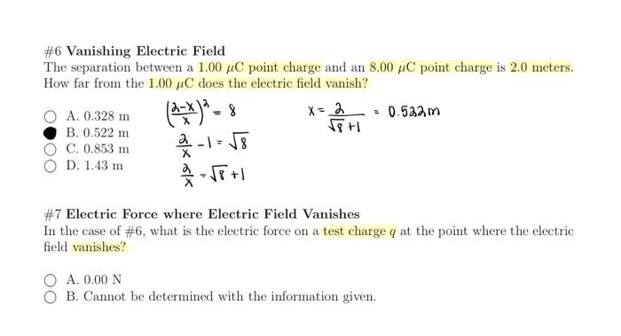 Solved \#6 Vanishing Electric Field The separation between a | Chegg.com