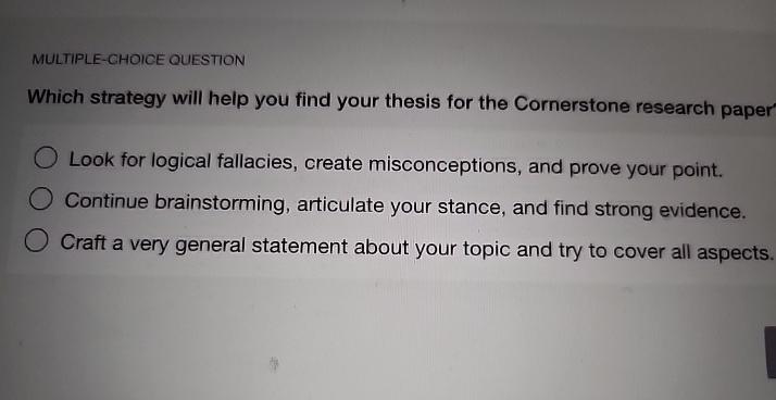 Solved MULTIPLE-CHOICE QUESTIONWhich strategy will help you | Chegg.com