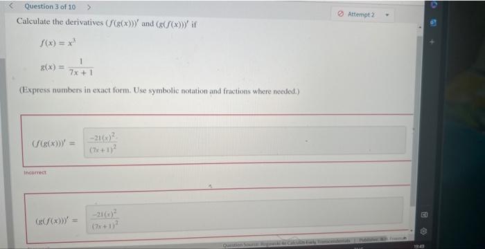 Solved Calculate the derivative. y=sinh(ln(5x)) (Express | Chegg.com