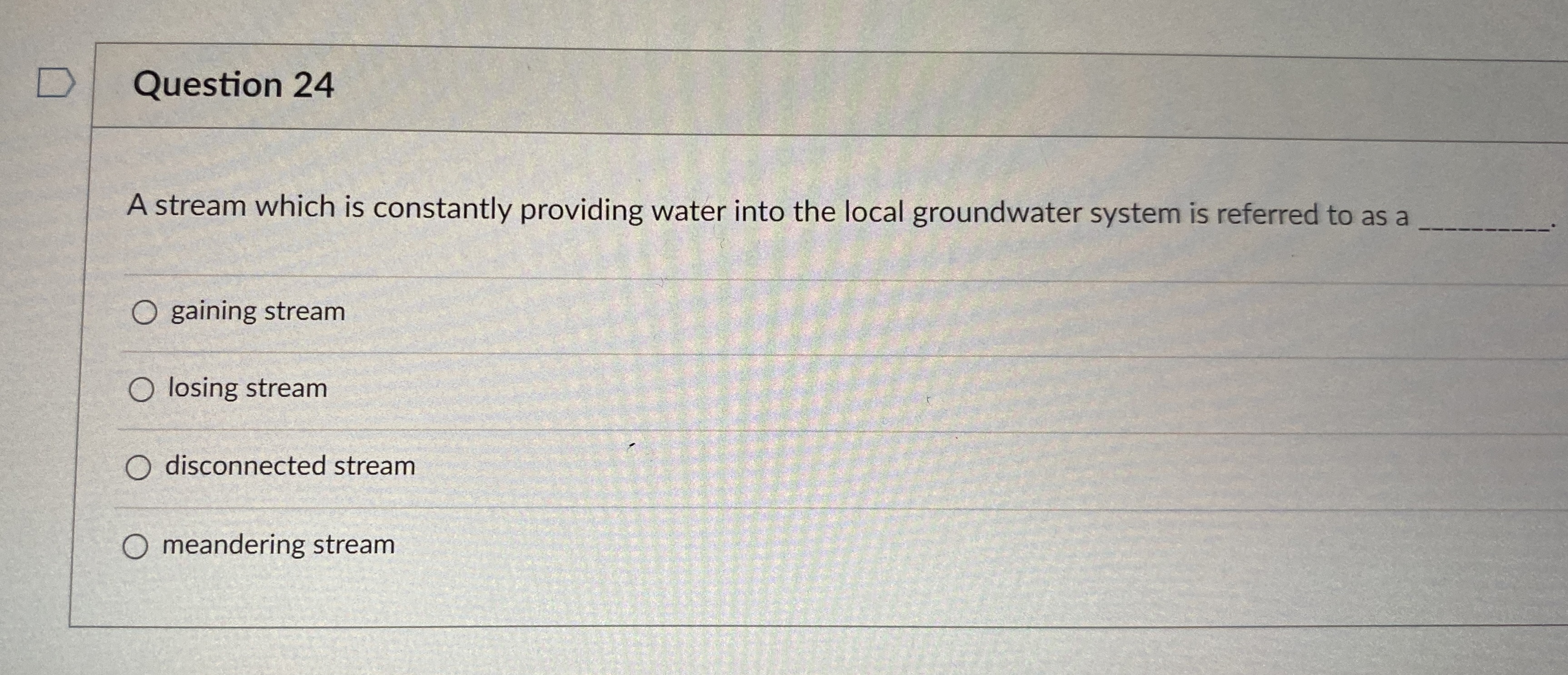 Solved Question 24A stream which is constantly providing | Chegg.com