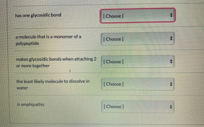 Solved The following question is based on the 15 molecules | Chegg.com