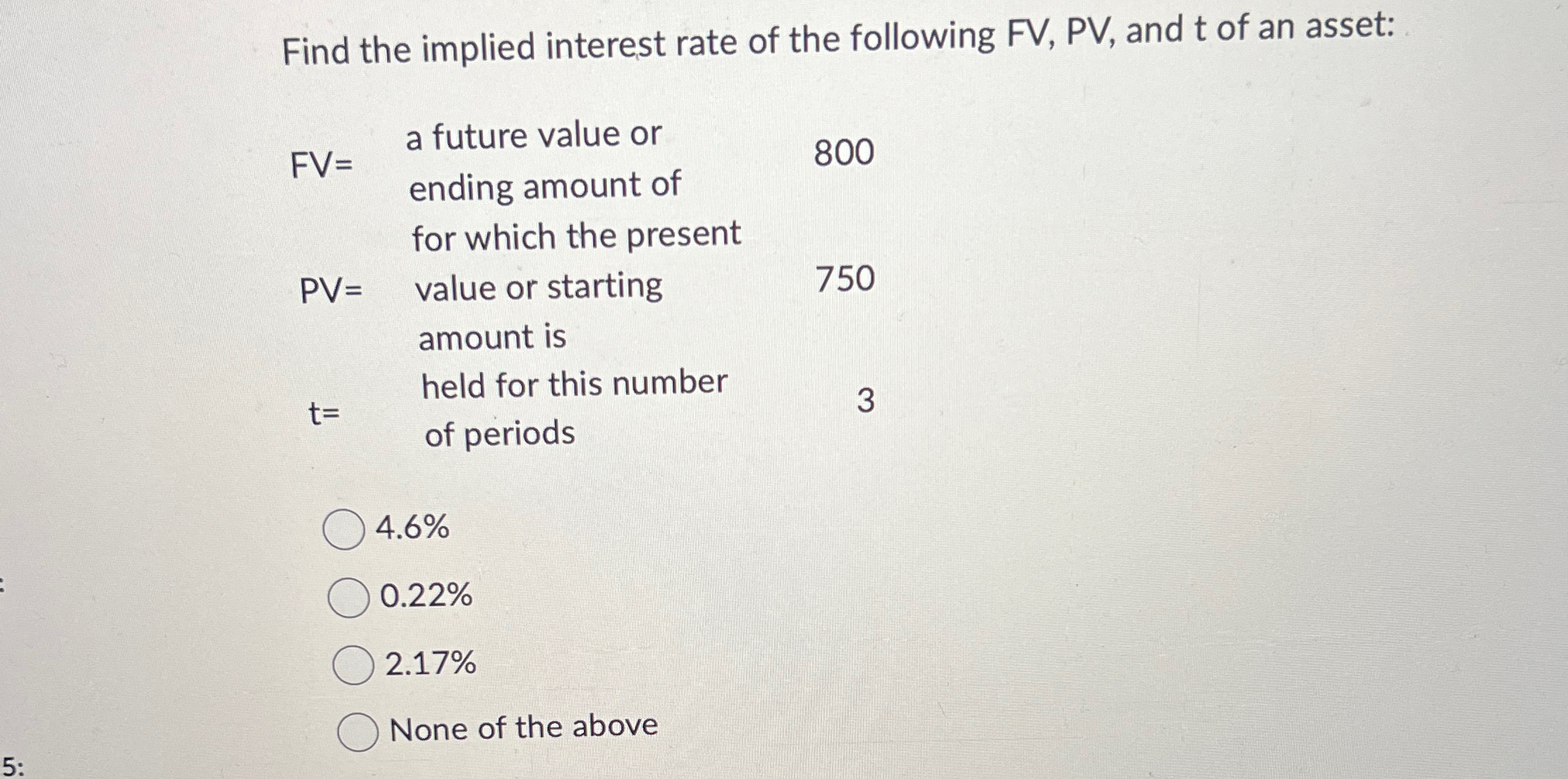 Solved Find the implied interest rate of the following FV, | Chegg.com