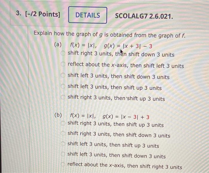 Solved 2. (-12 points] DETAILS SCOLALG7 2.6.020.MI. Explain | Chegg.com