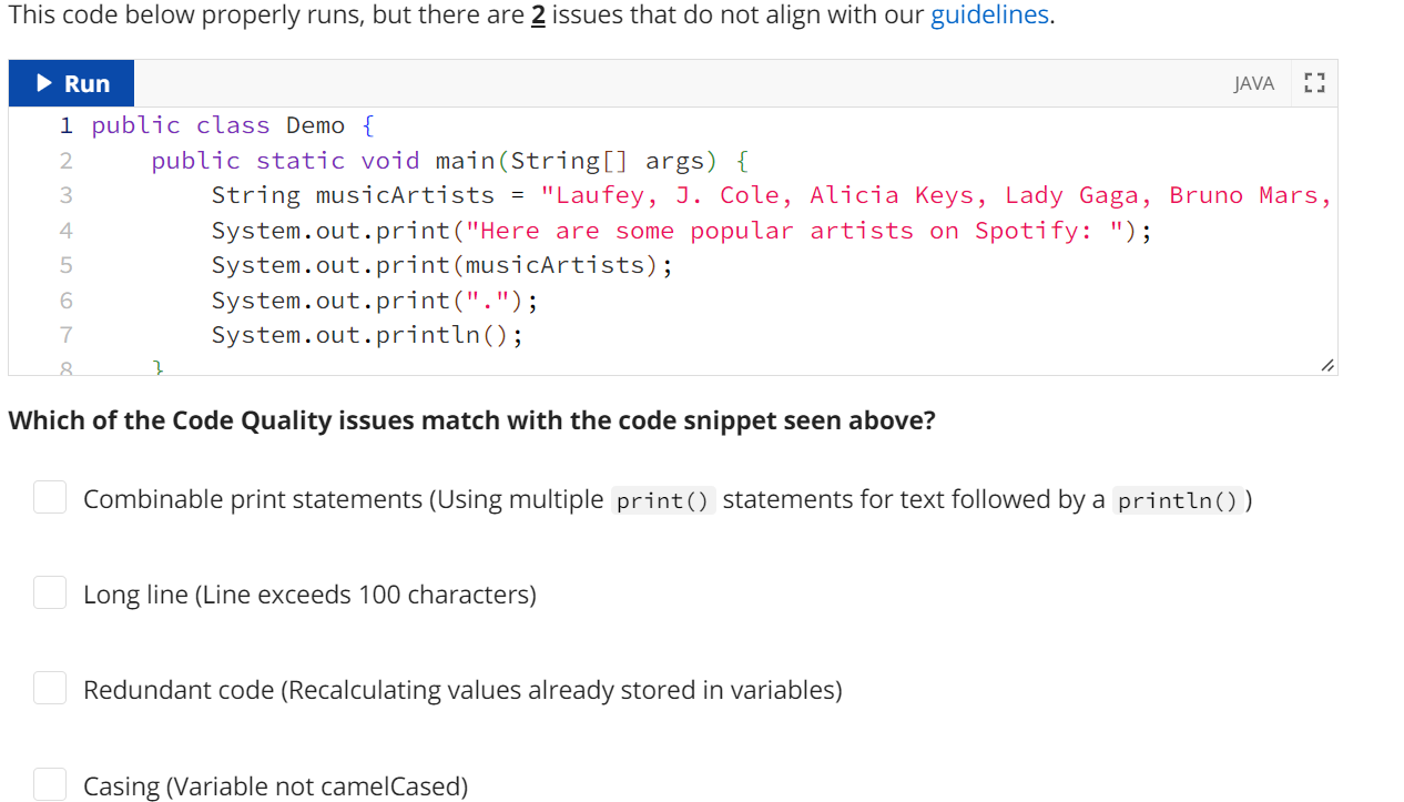 Solved This code below properly runs, but there are 2? | Chegg.com