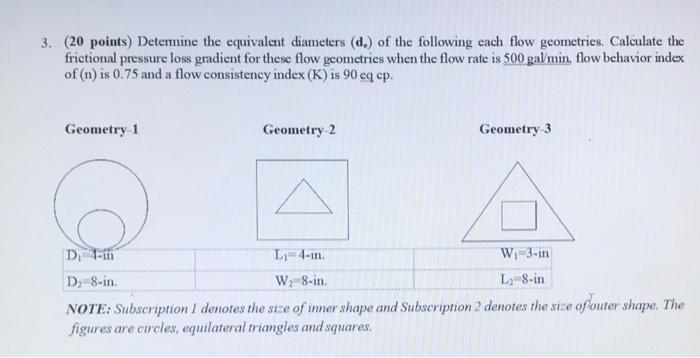 Solved 3. (20 points) Determine the equivalent diameters | Chegg.com