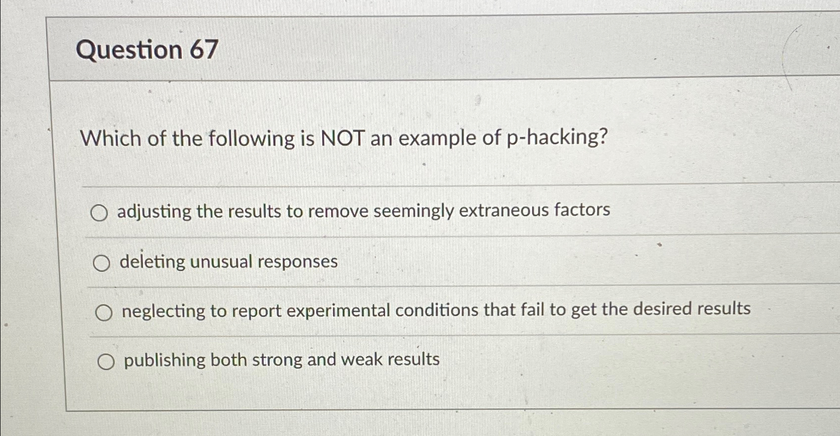 Solved Question 67Which of the following is NOT an example | Chegg.com