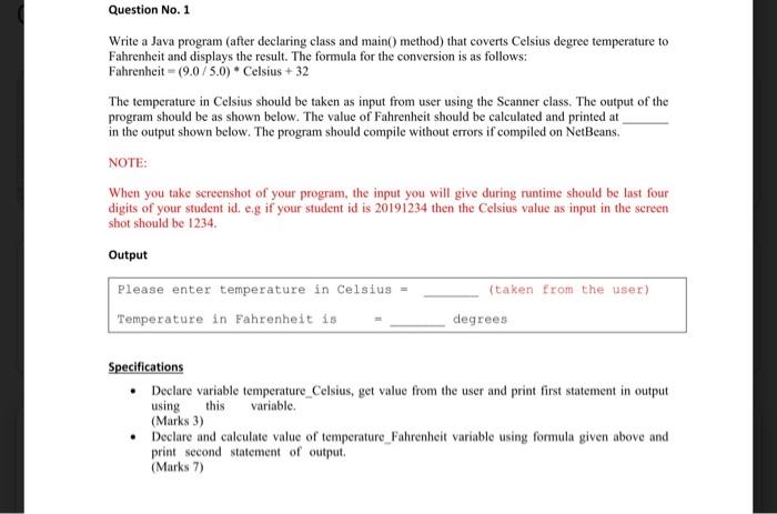 Solved Write A Java Program After Declaring Class And 5528