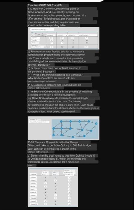 Solved Exercises QUME 507 Exs M3B 9-13 Hardrock Concrete | Chegg.com