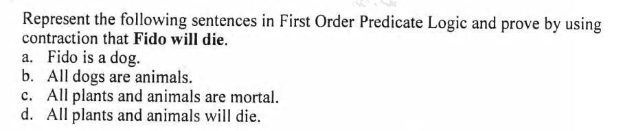 Solved Represent the following sentences in First Order | Chegg.com