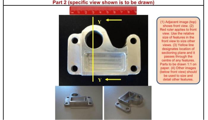Solved (1) Adjacent image (top) shows front view. (2) Red | Chegg.com