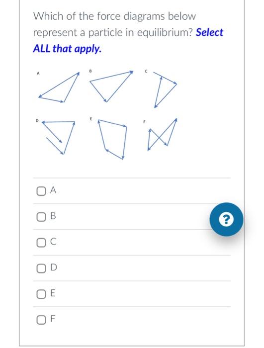 Solved Which of the force diagrams below represent a | Chegg.com