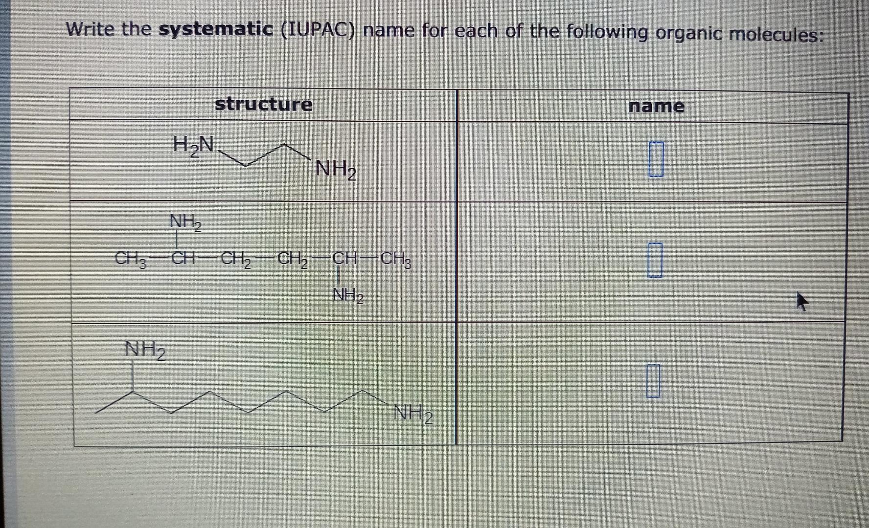 Solved Write the systematic (IUPAC) name for each of the | Chegg.com