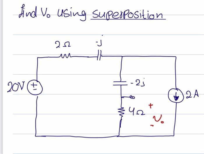 Solved find V0 using superposition | Chegg.com
