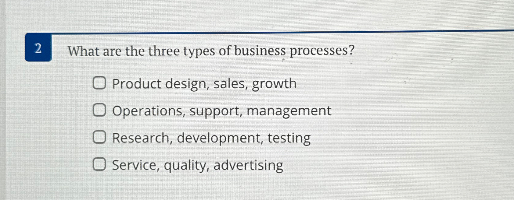 Solved 2 ﻿What are the three types of business | Chegg.com