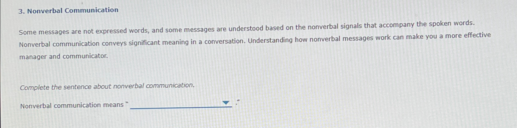 Solved Nonverbal CommunicationSome messages are not | Chegg.com