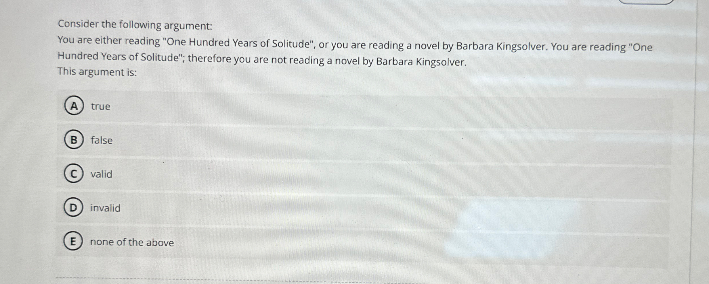 Solved Consider the following argument:You are either | Chegg.com