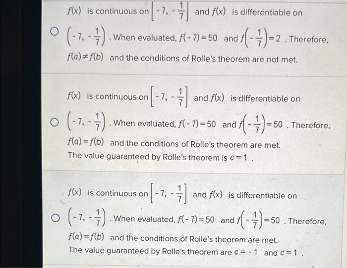 Solved Determine if the requirements for Rolle's theorem are | Chegg.com