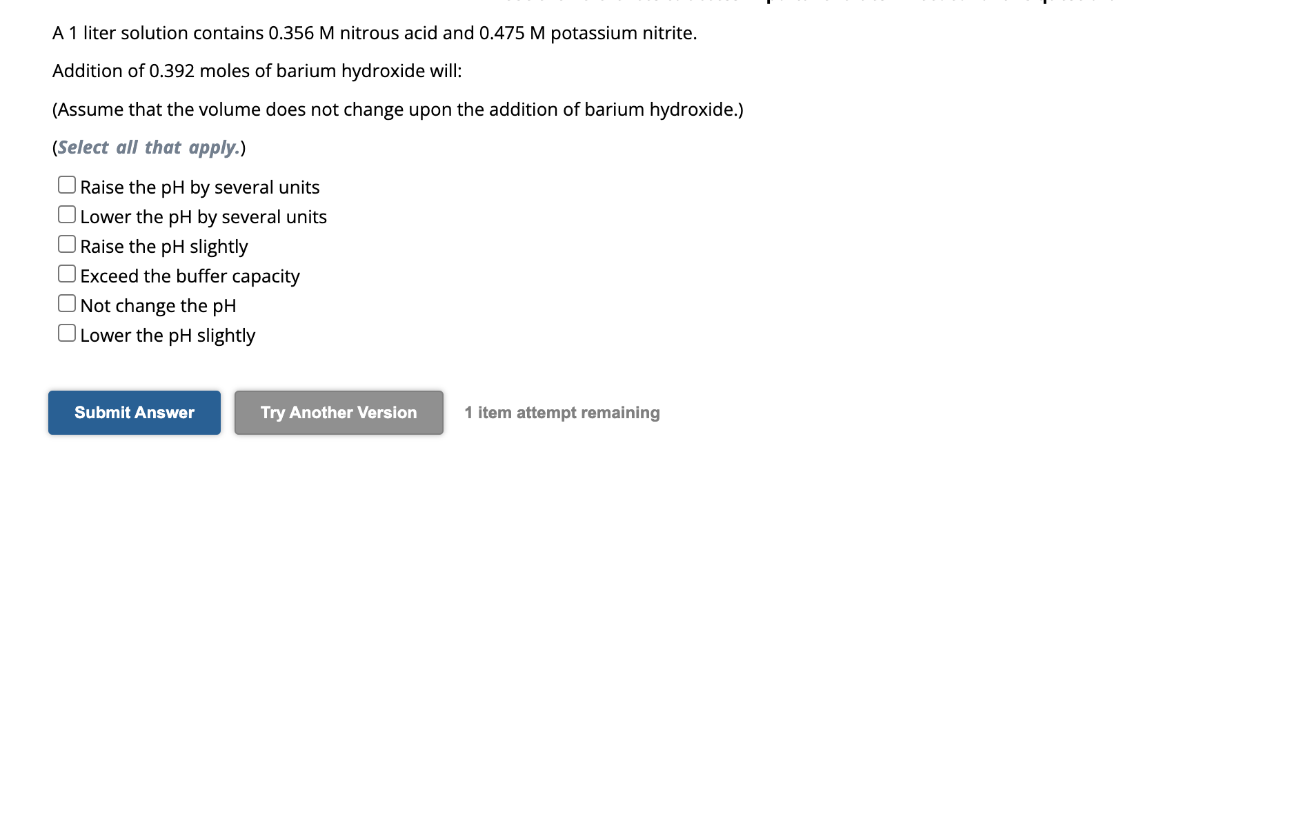 Solved A 1 ﻿liter solution contains 0.356M ﻿nitrous acid and | Chegg.com