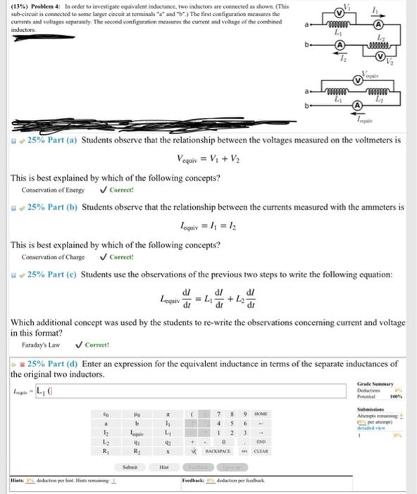 Solved (13\%) Problen 5: In order to investigote squivalert | Chegg.com