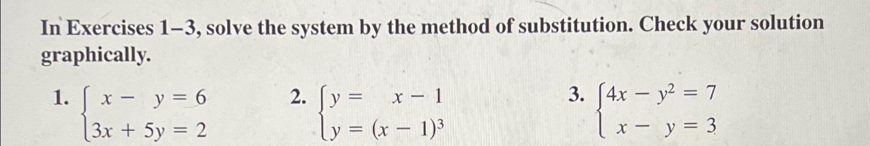 Solved In Exercises 1-3, ﻿solve the system by the method of | Chegg.com
