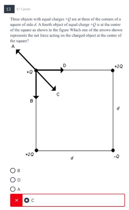 Solved 13 0/1 point Three objects with equal charges +Q are | Chegg.com