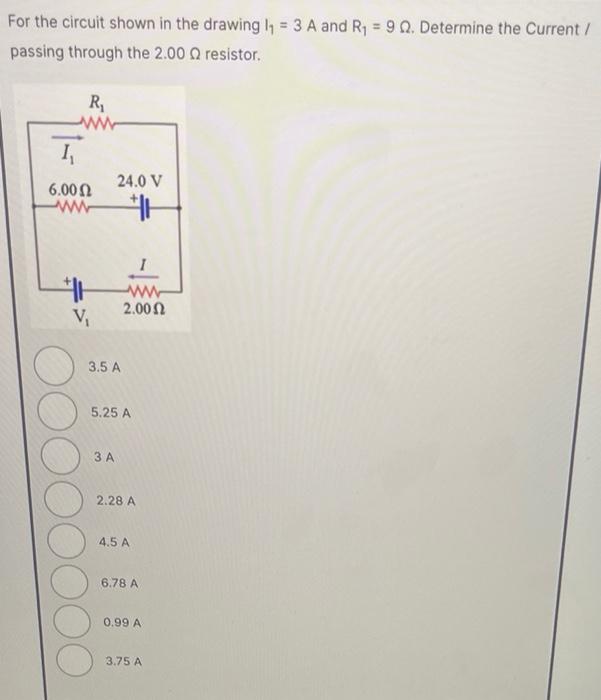 Solved For the circuit shown in the drawing I1=3 A and | Chegg.com