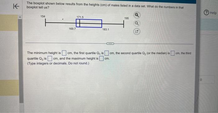 Solved The boxplot shown below results from the heights (cm) | Chegg.com