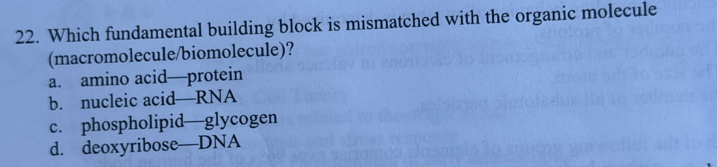 Solved Which fundamental building block is mismatched with | Chegg.com