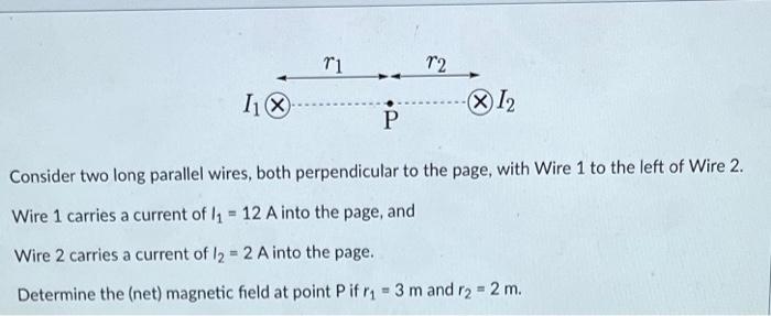 Solved Consider two long parallel wires, both perpendicular | Chegg.com