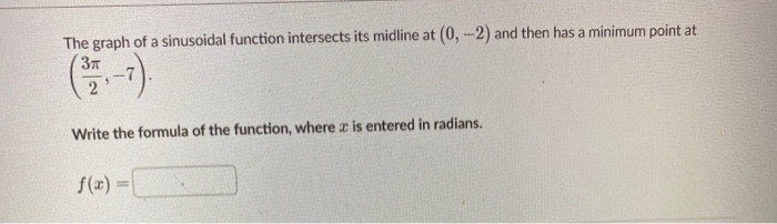 Solved The graph of a sinusoidal function intersects its | Chegg.com