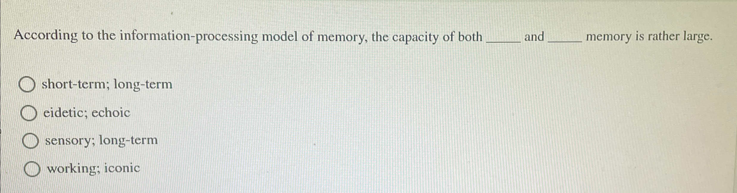 Solved According to the information-processing model of | Chegg.com