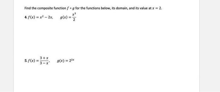 Solved Find the composite function fg for the functions | Chegg.com