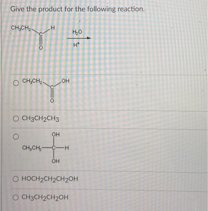 Solved Give the product for the following reaction. | Chegg.com