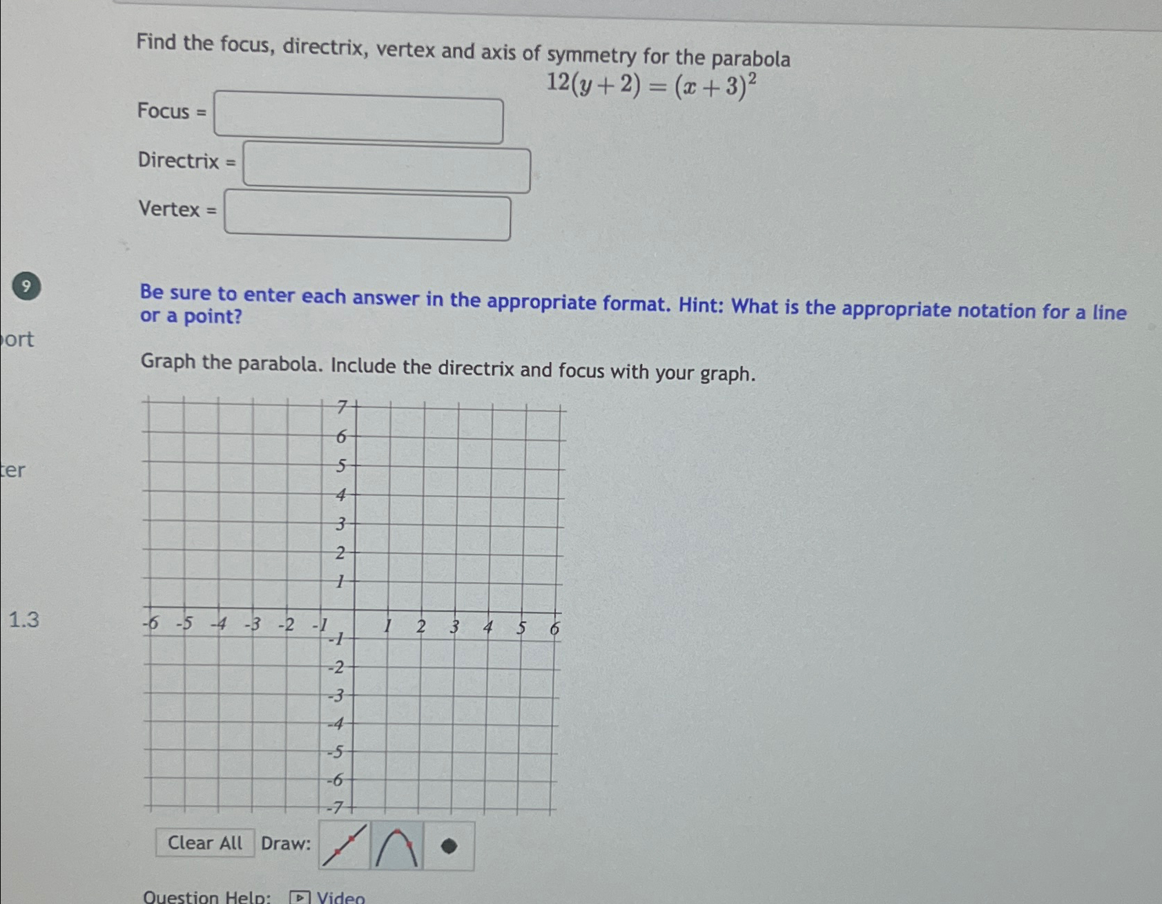 Solved Find the focus, directrix, vertex and axis of | Chegg.com