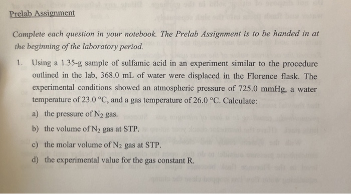 Solved Prelab Assignment Complete each question in your | Chegg.com Solved Prelab Assignment Complete each question in your | Chegg.com