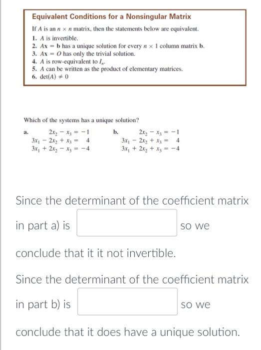 Solved If A is an n×n invertible matrix, then | Chegg.com