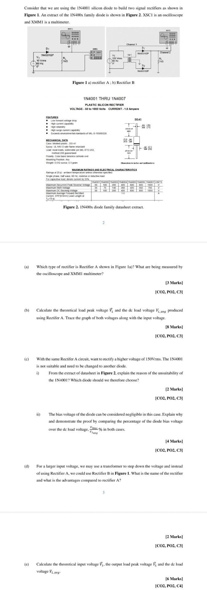 Solved Consider that we are using the 1N4001 silicon diode | Chegg.com