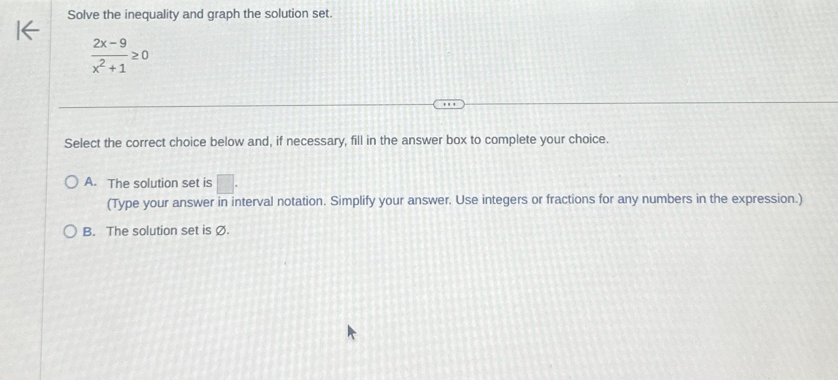 Solved Solve the inequality and graph the solution | Chegg.com